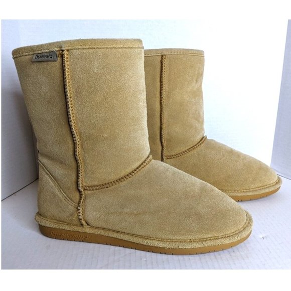 BearPaw | Shoes | Bearpaw Womens Emma Short Boots Tan Suede Sheep Skin ...